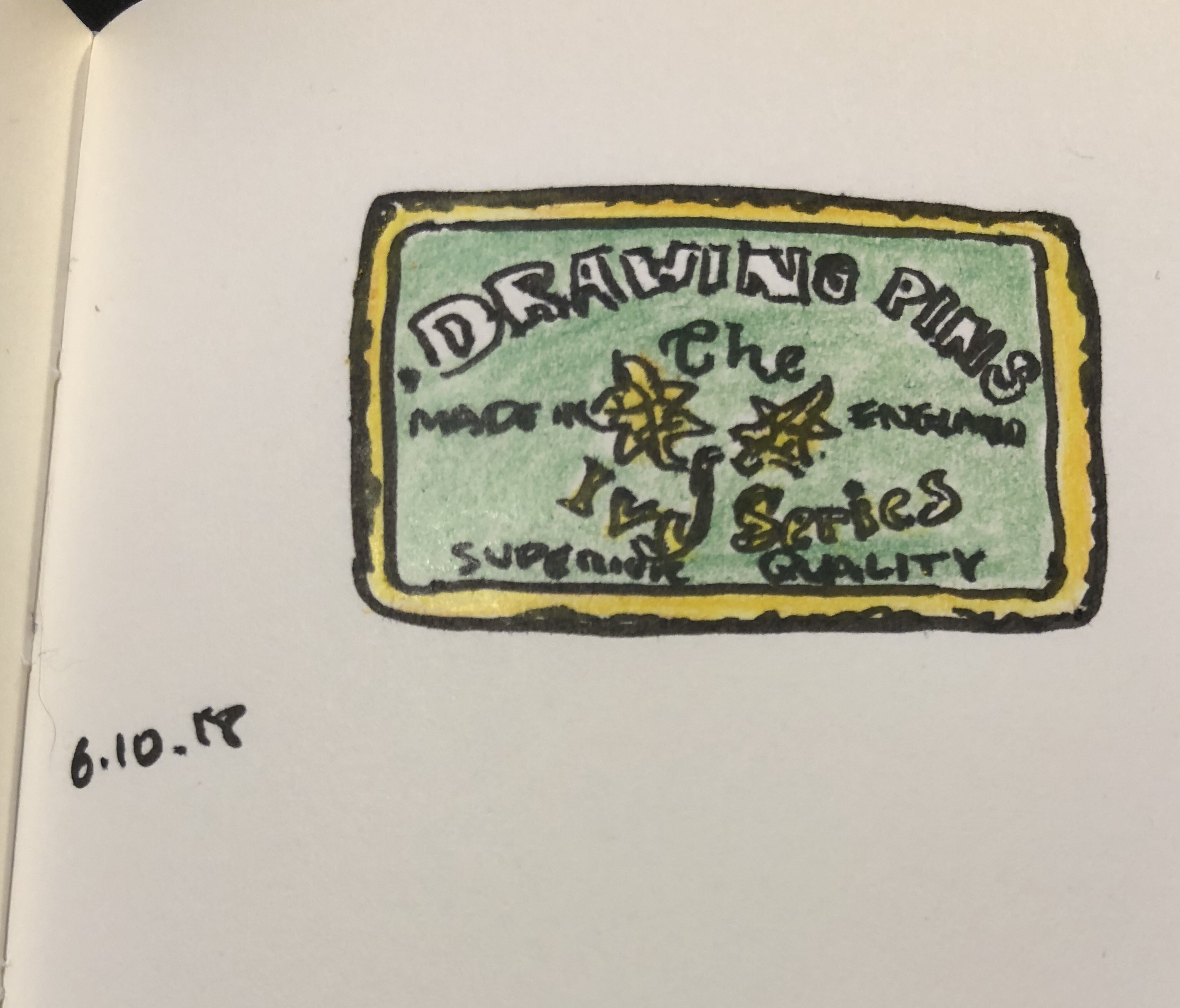 #inktober Day 6: vintage drawing pins tin – Writing at Large