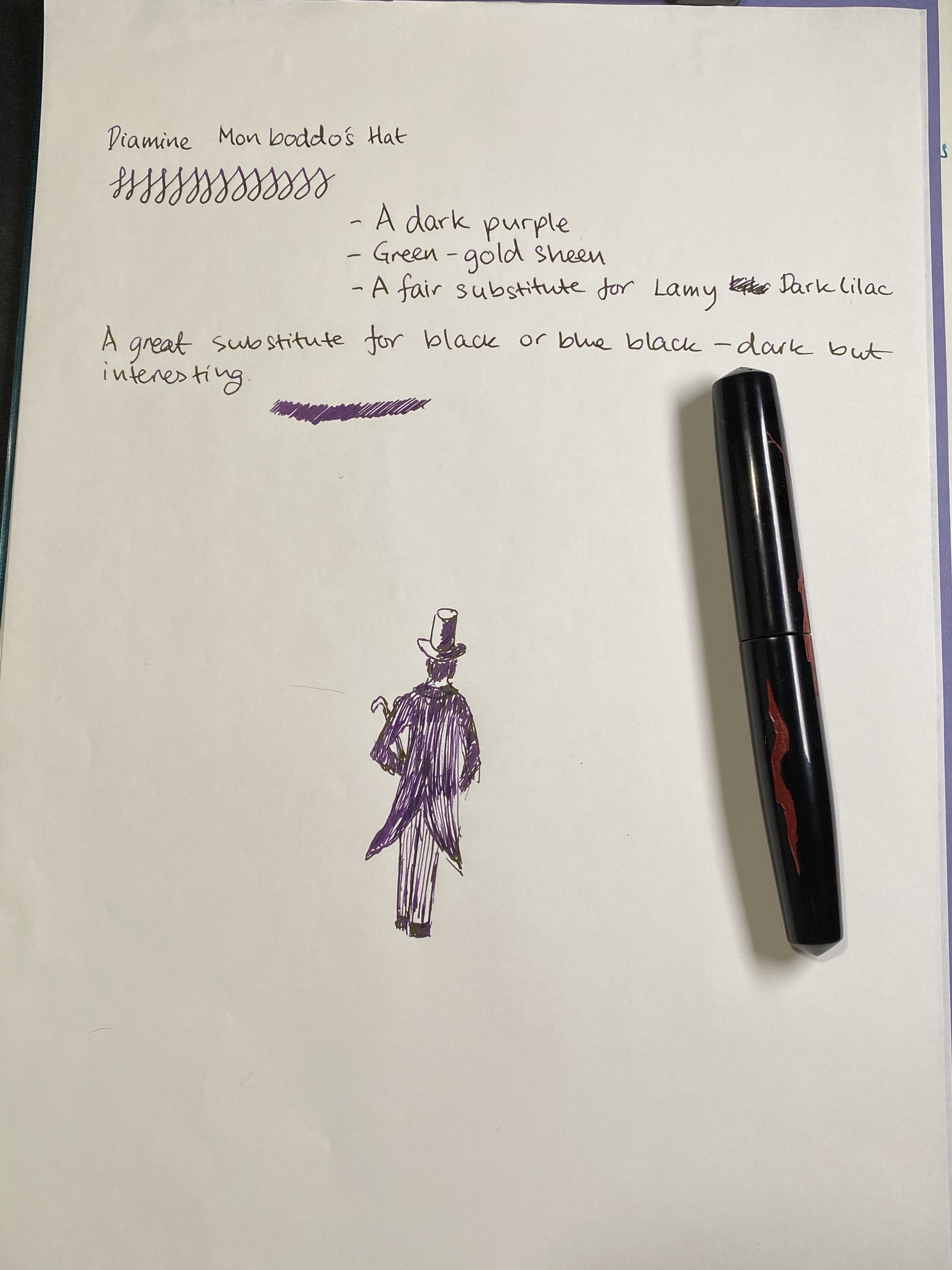 Diamine Monboddo’s Hat Ink Review – Writing at Large