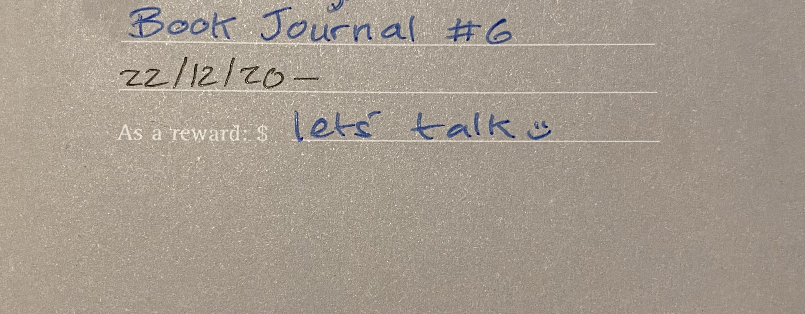 New Reading Journal – Writing at Large