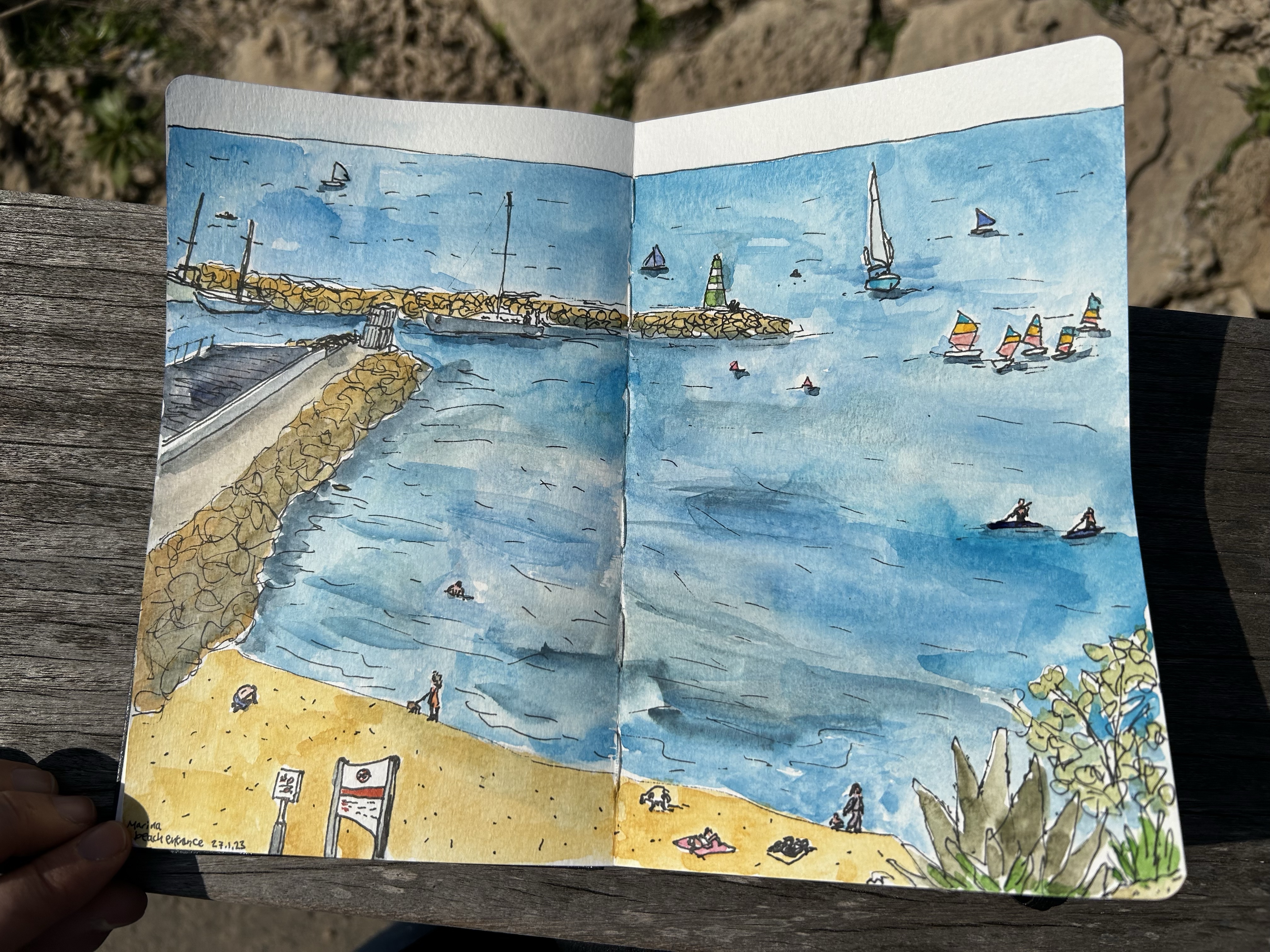 Urban Sketchers Tel Aviv: Atarim Square – Writing at Large