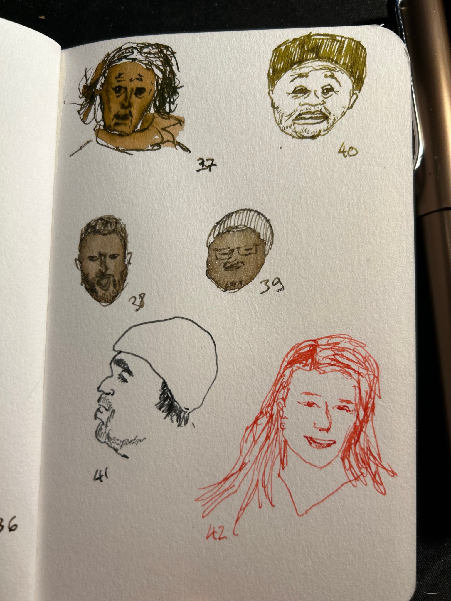 One Week 100 People Day 4: Fountain Pen Sketches – Writing at Large
