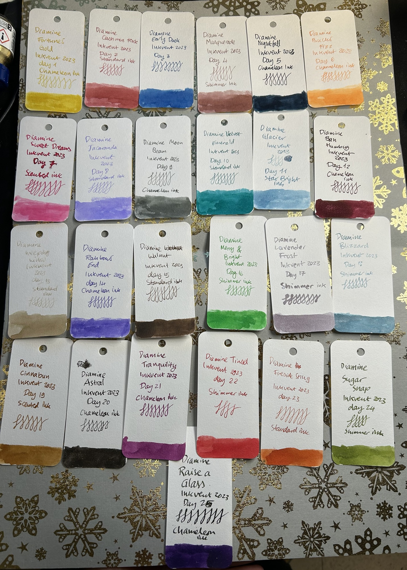 Diamine Inkvent 2023 Summary – Writing at Large